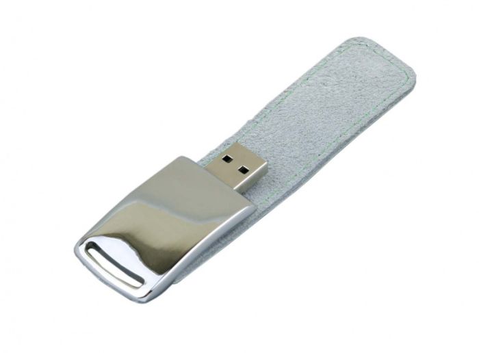 Флешка с кожаным корпусом эргономичный дизайн 32 Гб.Зеленый, USB2.0 ...